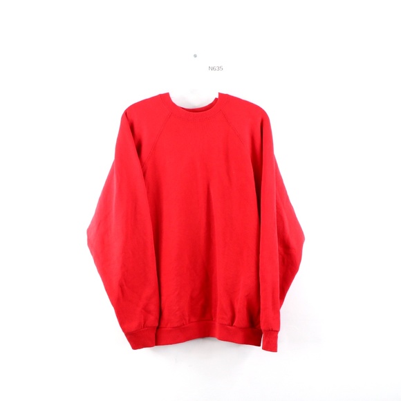 Tultex | Shirts | Vintage 9s Streetwear Crewneck Sweatshirt Red Usa | Poshmark